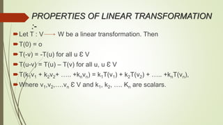 Linear transformation and application | PPTX