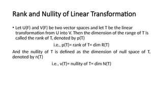Linear Transformations.pptx linear trans | PPT