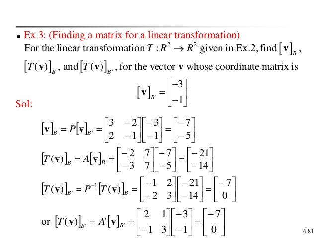 Linear transformations and matrices