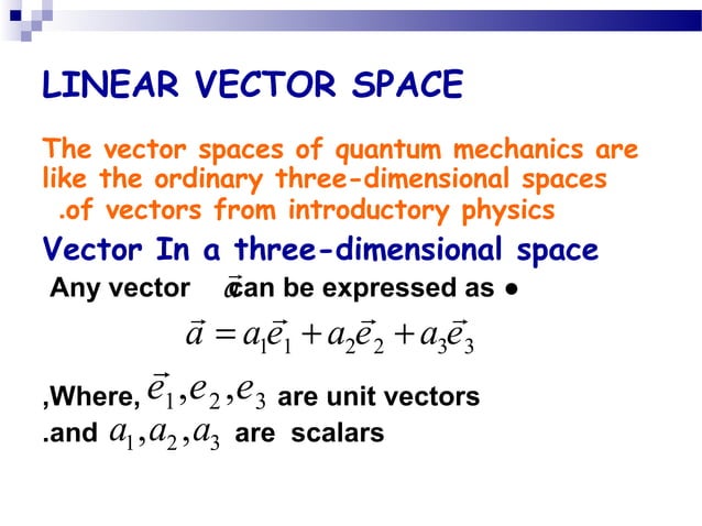 Linear vector space | PPT