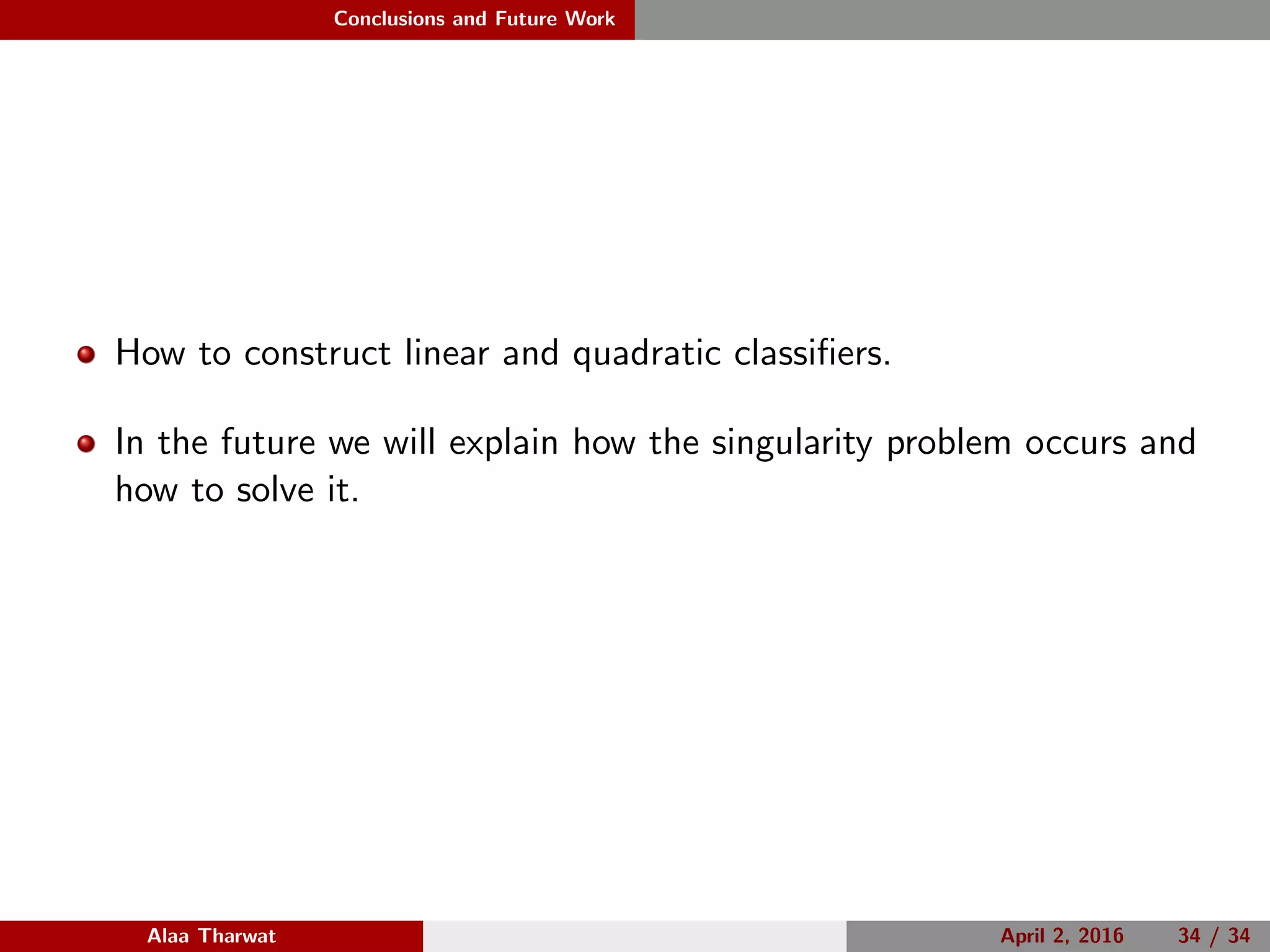 Linear vs. quadratic classifier power point | PPT