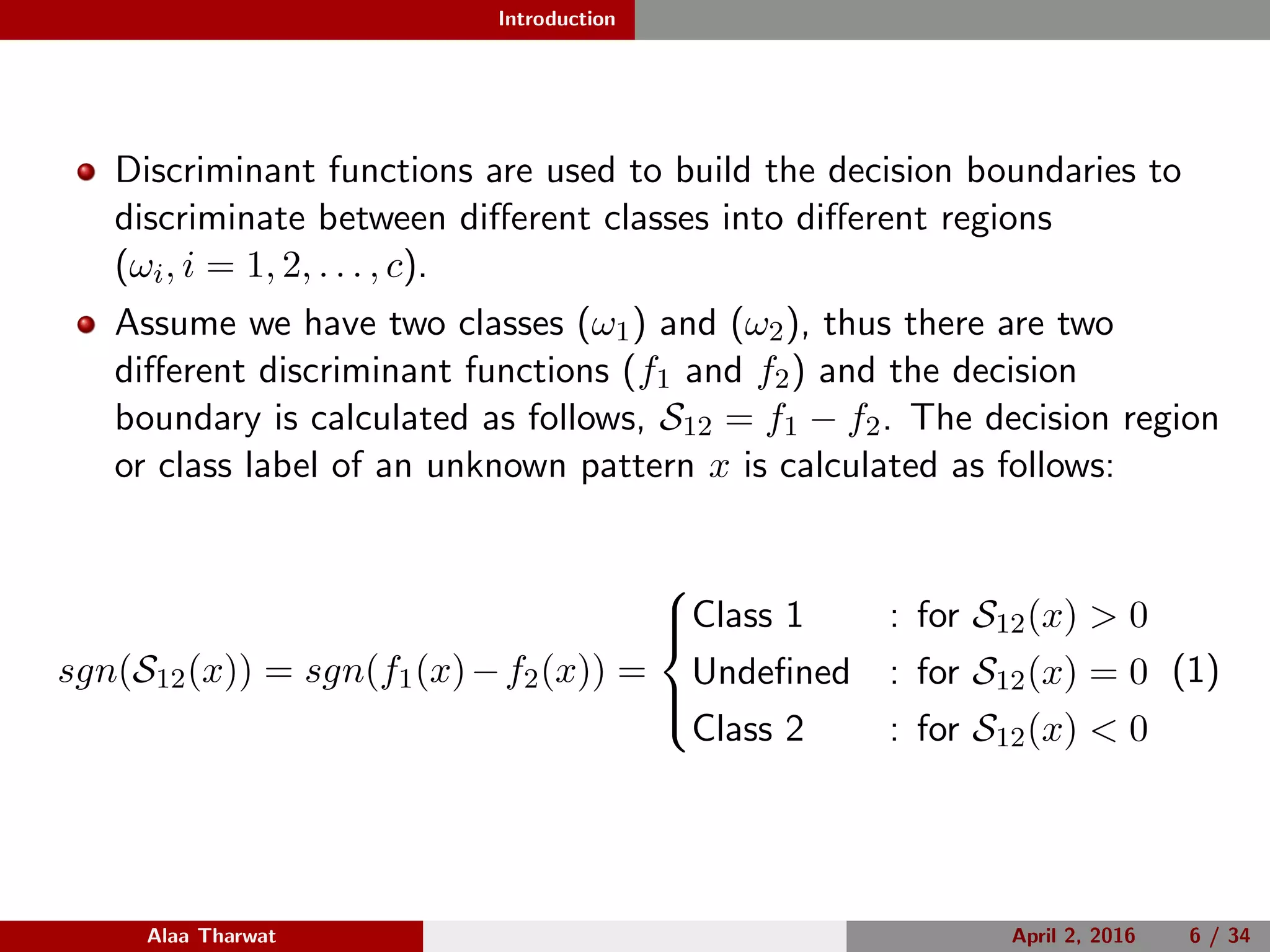 Linear vs. quadratic classifier power point | PPT