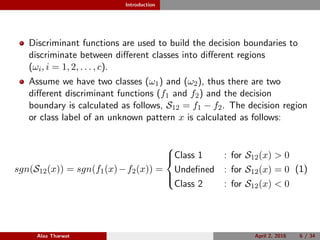 Linear vs. quadratic classifier power point | PPT