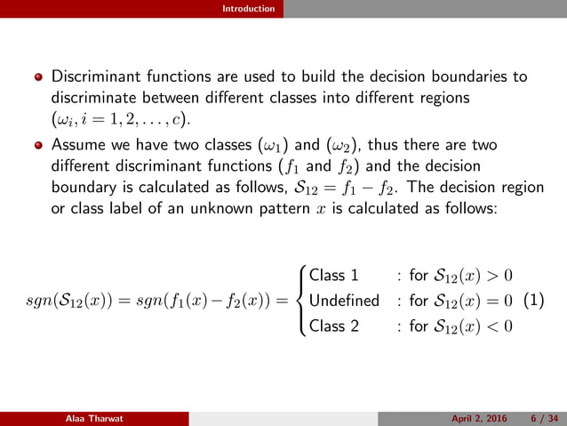 Linear vs. quadratic classifier power point | PPT
