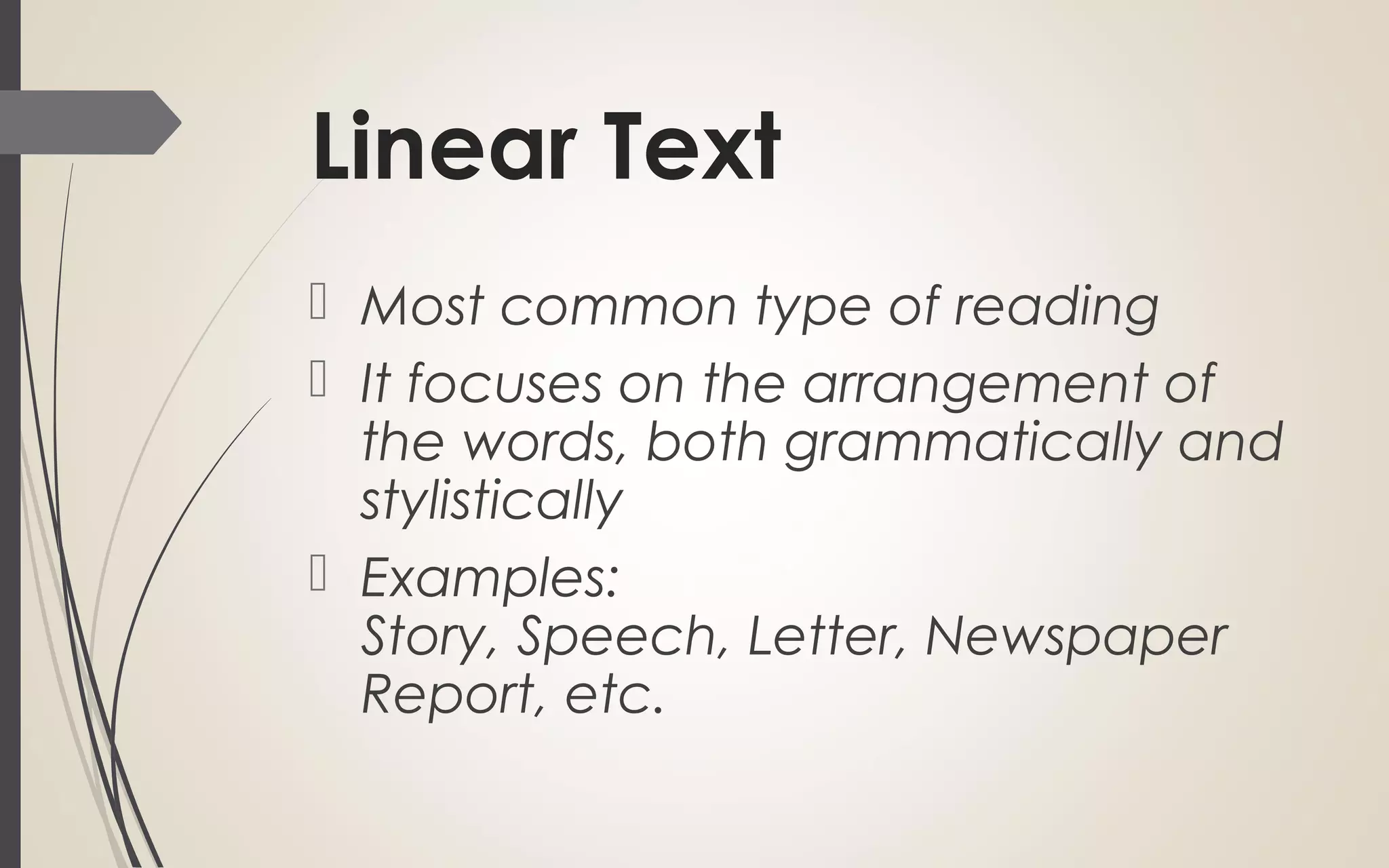 English 9 - Linear vs. Non-Linear Text | PPT