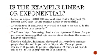 Linear vs exponential growth (Simplified) | PPTX