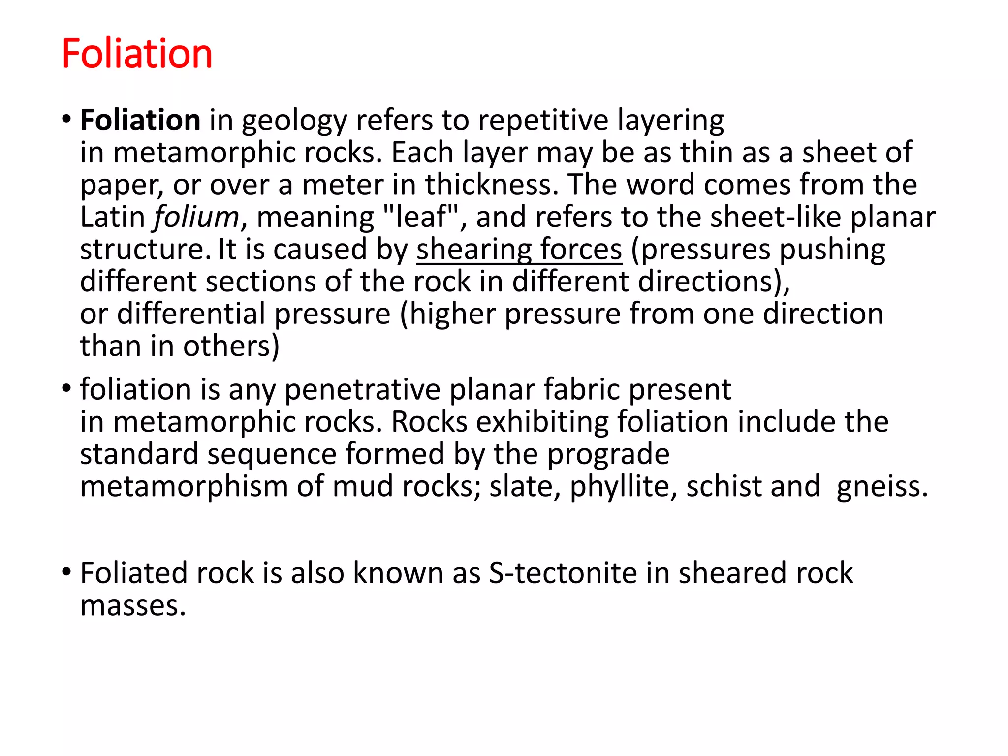 Lineation and foliation | PPTX
