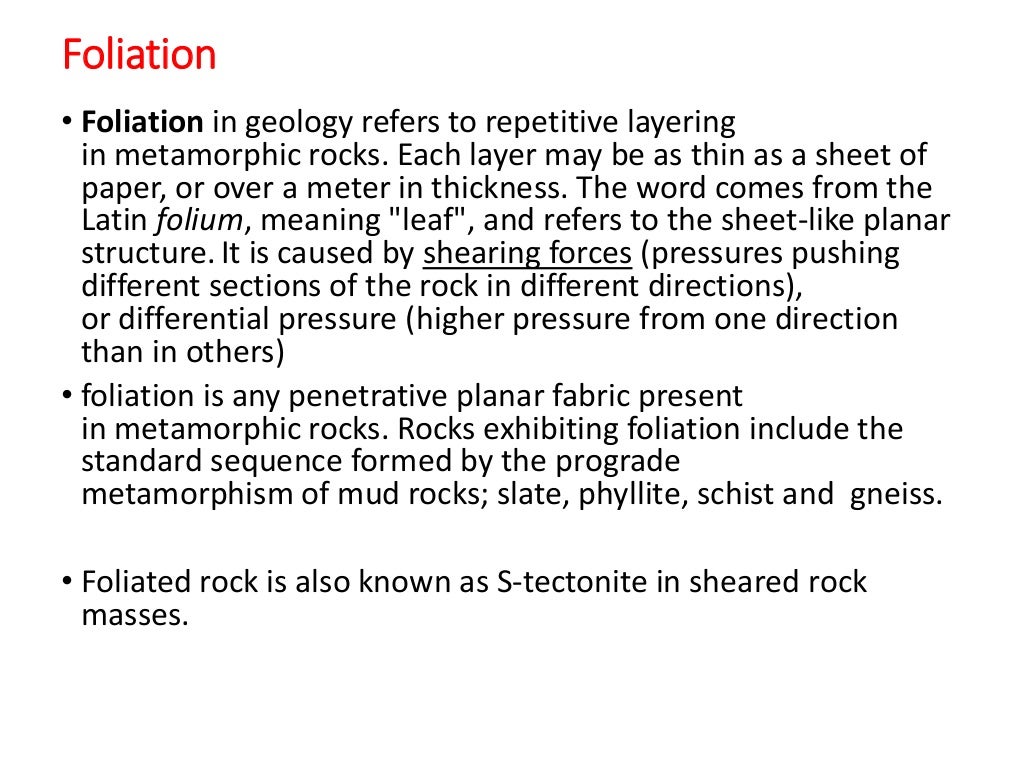 Lineation and foliation
