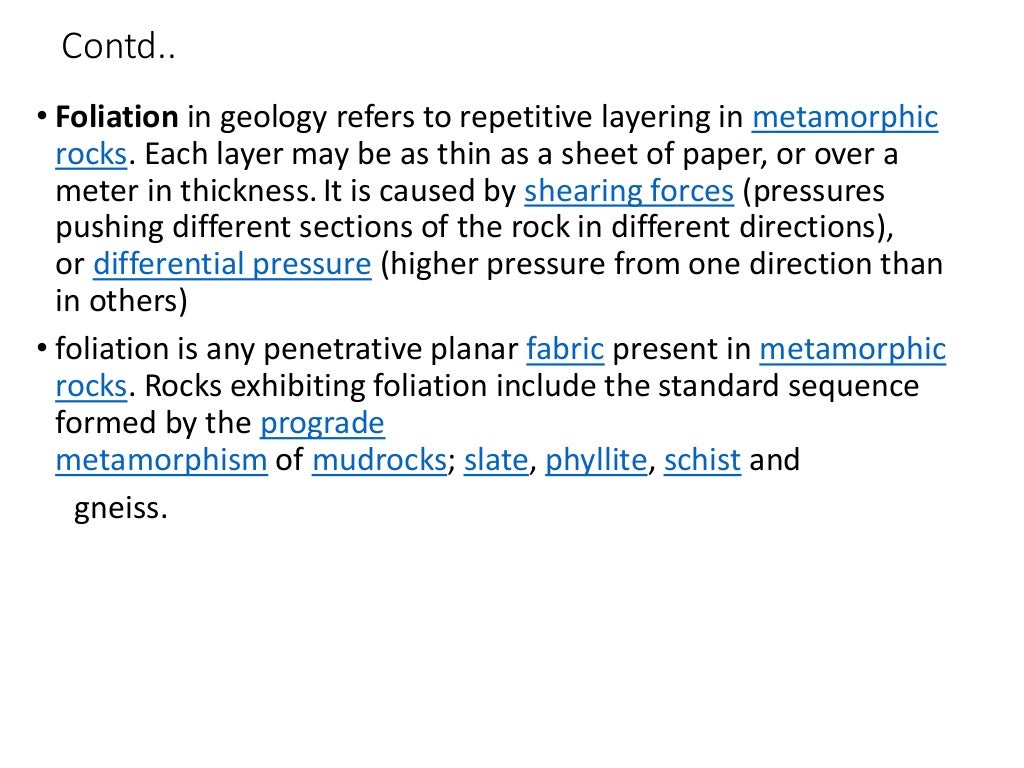 Lineation and foliation