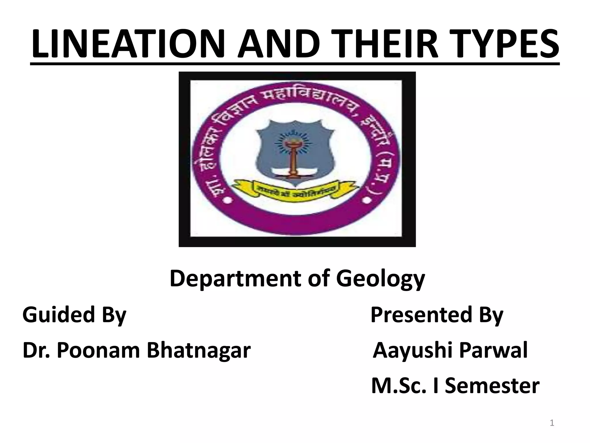 Lineation and their types | PPTX