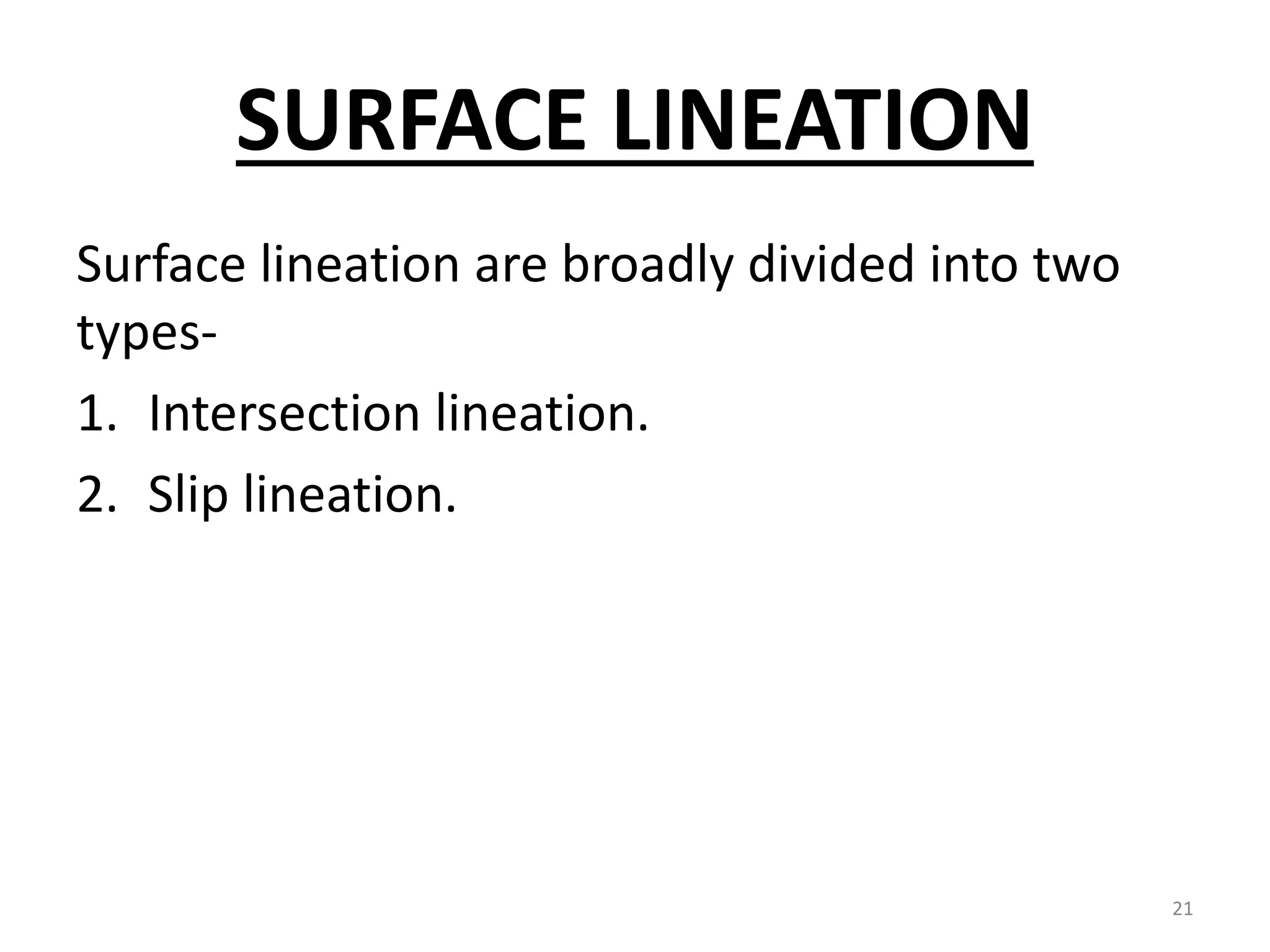 Lineation and their types | PPTX
