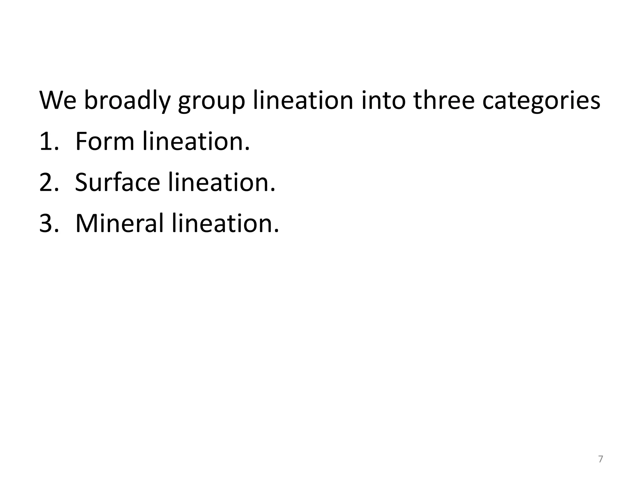 Lineation and their types | PPTX