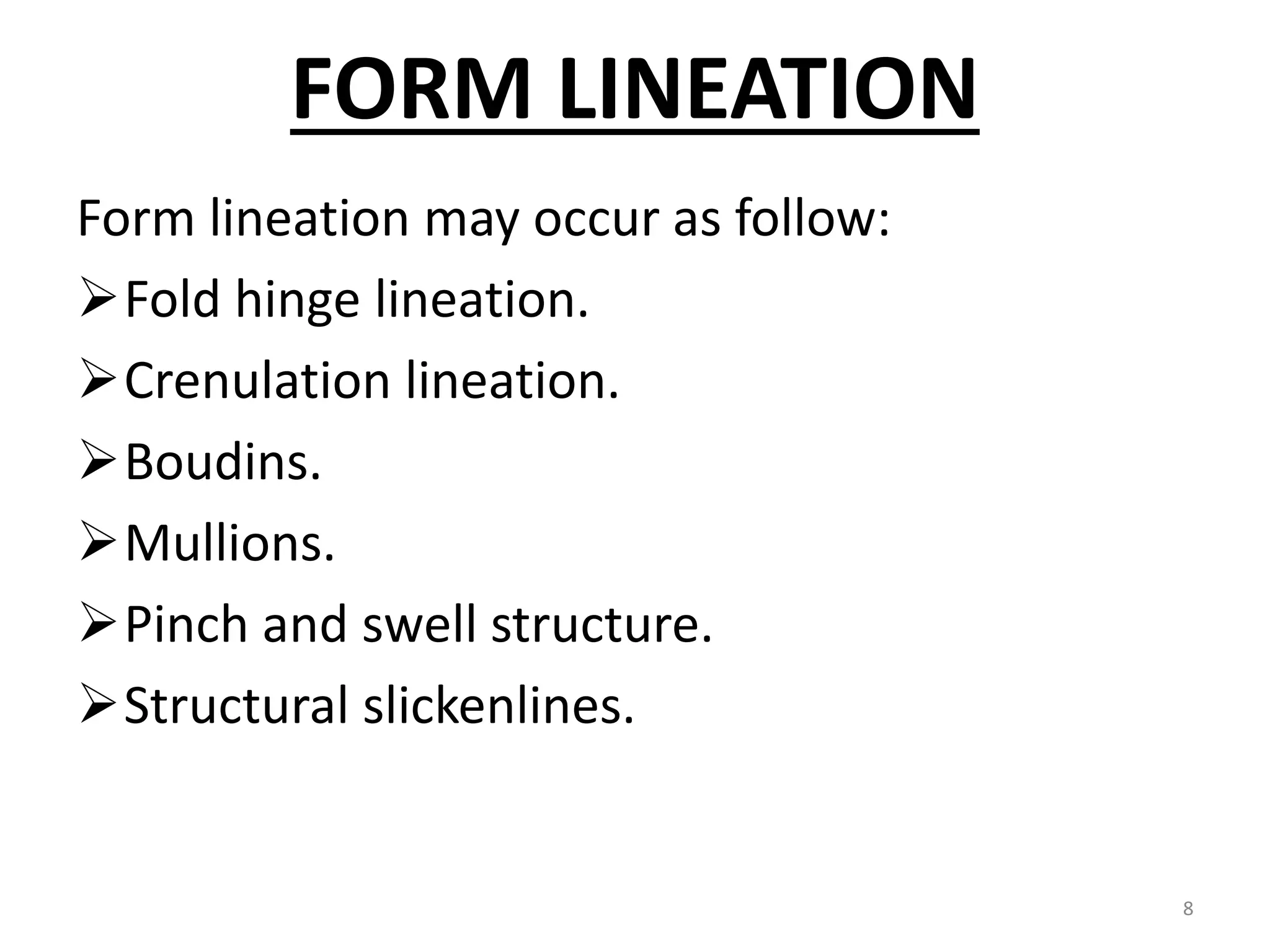 Lineation and their types | PPTX