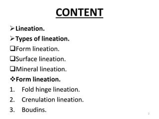 Lineation and their types | PPTX