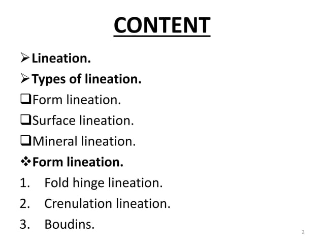 Lineation and their types | PPTX | Geology | Science