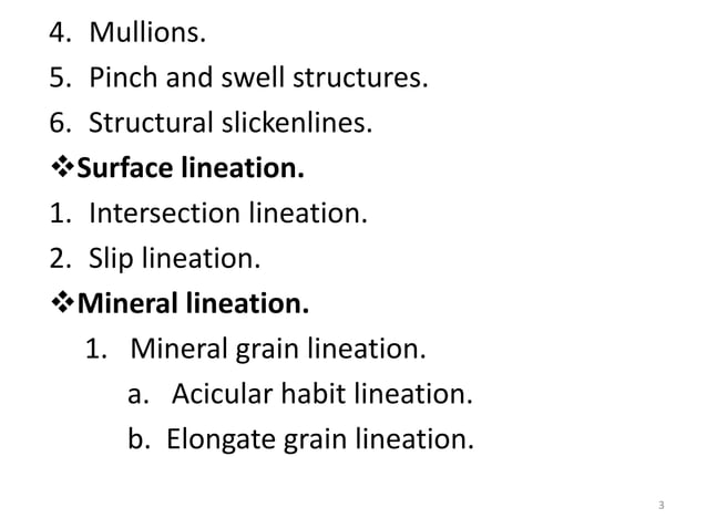 Lineation and their types | PPTX | Geology | Science