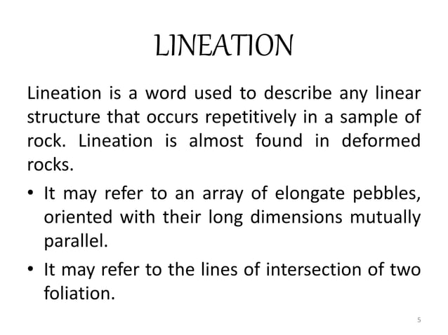 Lineation and their types | PPTX | Geology | Science