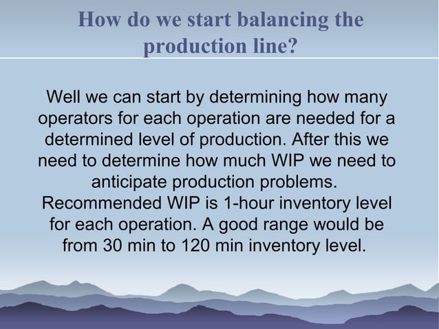 Line balancing | PPT
