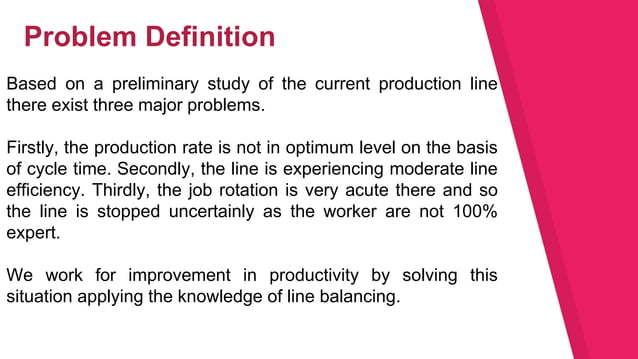 Assembly Line Balancing | Case Study | PPTX