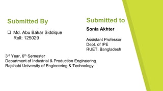 Assembly Line Balancing | Case Study | PPTX