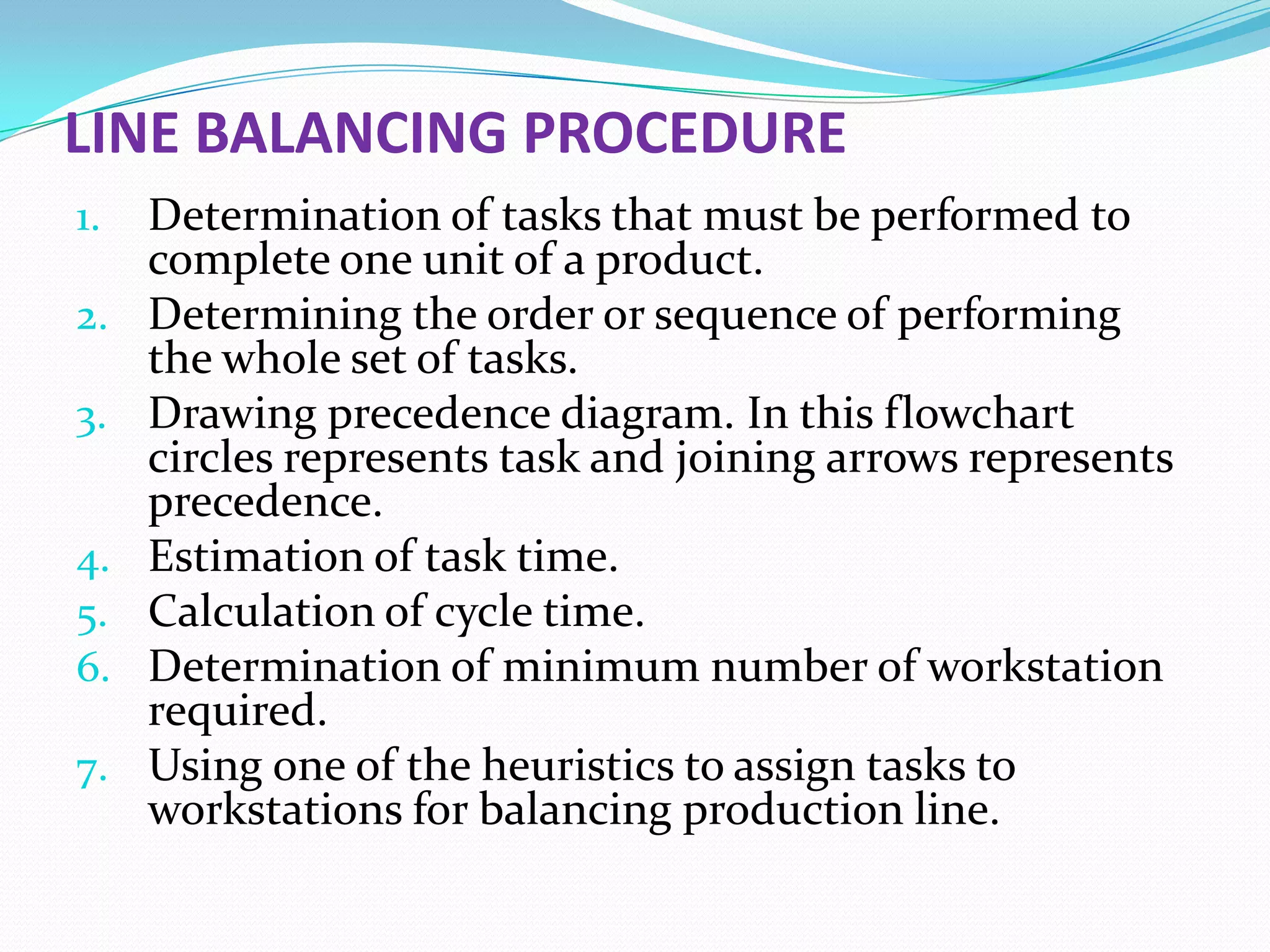 Line balancing and heuristics | PPTX