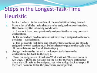 Line balancing and heuristics | PPTX