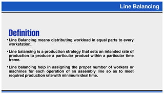 LINE BALANCING PRESENTATION PPT | PDF | Business Accounting & Finance ...