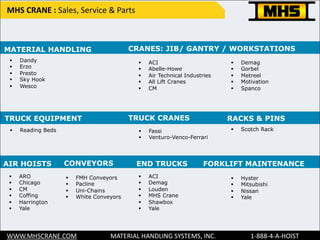 MHS Crane Equipment Line Card | PPT