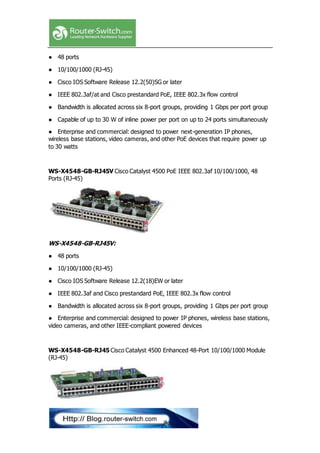 Line cards that are available for cisco catalyst 4500 series switches ...