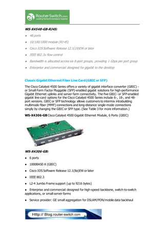 Line cards that are available for cisco catalyst 4500 series switches | PDF