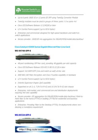 Line cards that are available for cisco catalyst 4500 series switches | PDF