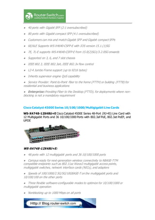 Line cards that are available for cisco catalyst 4500 series switches | PDF