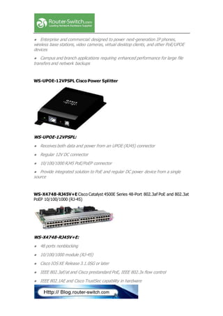 Line cards that are available for cisco catalyst 4500 series switches ...