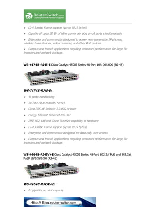 Line cards that are available for cisco catalyst 4500 series switches | PDF