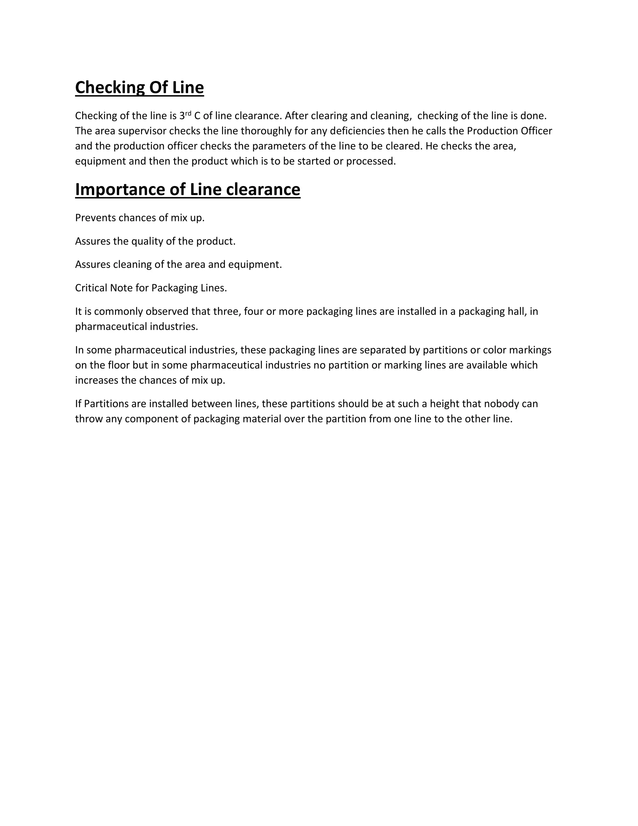 Line Clearance for Pharmaceuticals | PDF