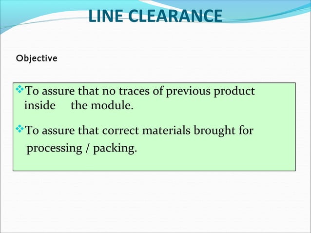 Line clearance ppt | PPT