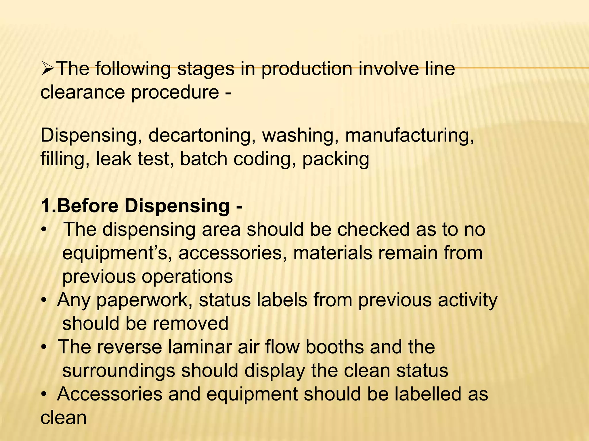 Line clearance ppt | PPTX