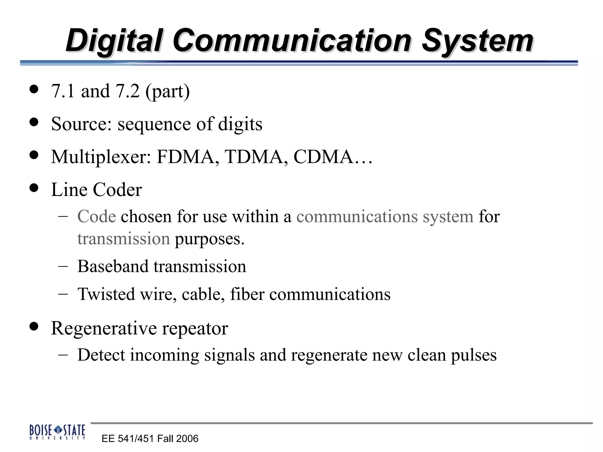 Digital Communication System Line Coding Techniques Ppt