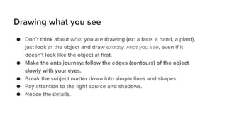 Line, contour line, and observation drawing | PPTX