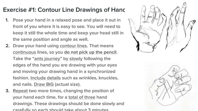 Line, contour line, and observation drawing | PPTX