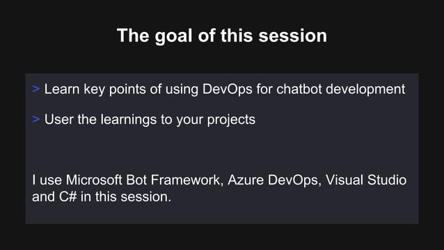 LINE Developer Day 2019 how to optimize bot development lifecycle with dev ops | PPT