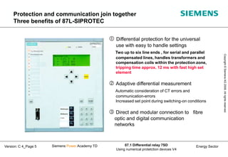 Line differential protection 7 sd52x 7sd610. siemens | PPT