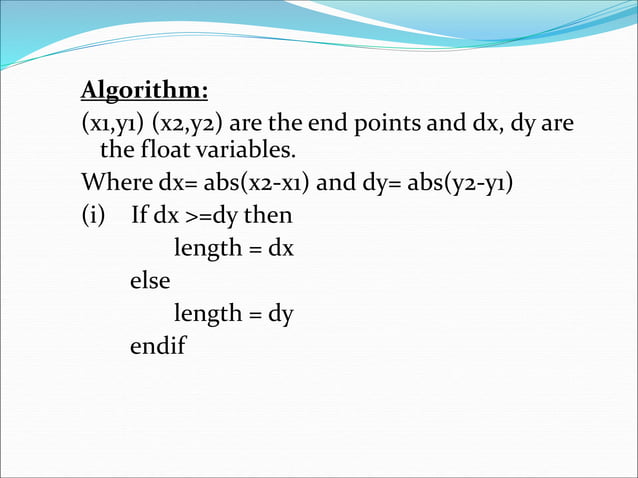 Computer graphics LINE DRAWING algorithm.pptx Computer graphics LINE DRAWING algorithm.pptx