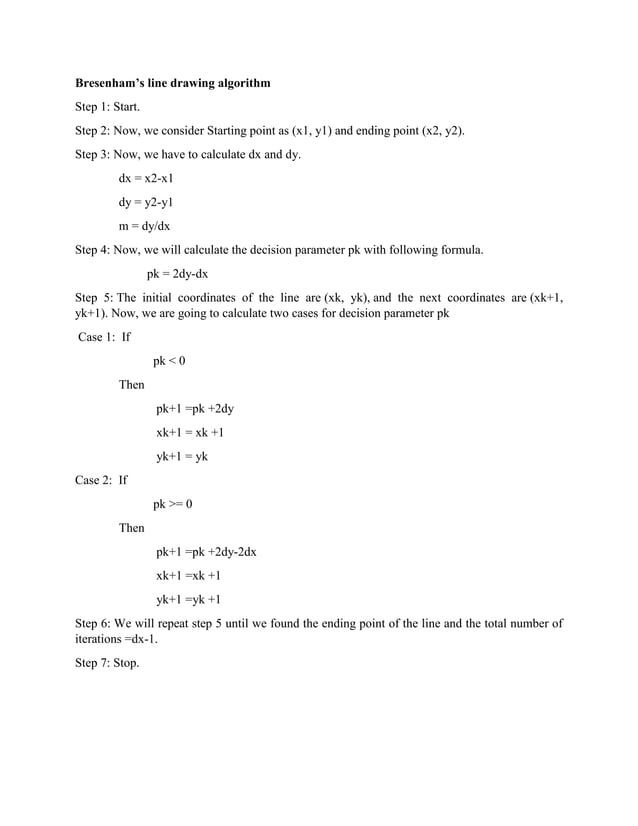 Line drawing algorithm | PDF