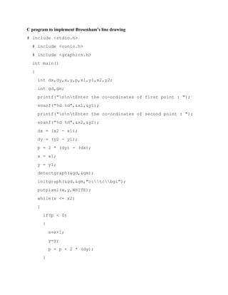 Line drawing algorithm | PDF