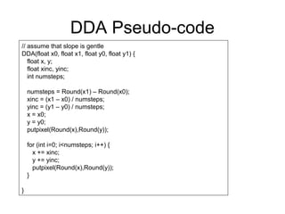 Line drawing algorithm and antialiasing techniques | PPT