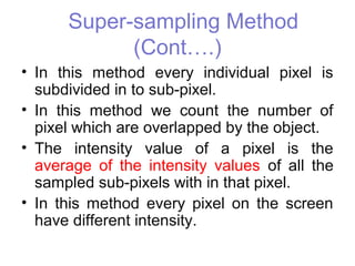 Line drawing algorithm and antialiasing techniques | PPT