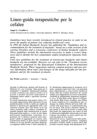 Linee guida terapeutiche per le cefalee | PDF