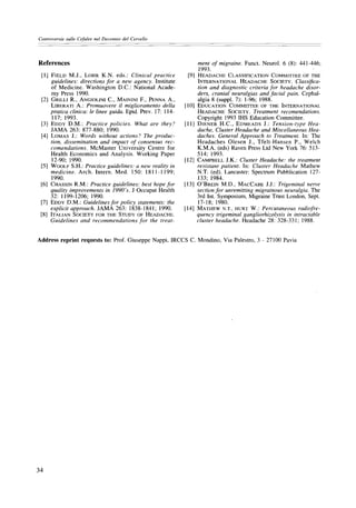 Linee guida terapeutiche per le cefalee | PDF