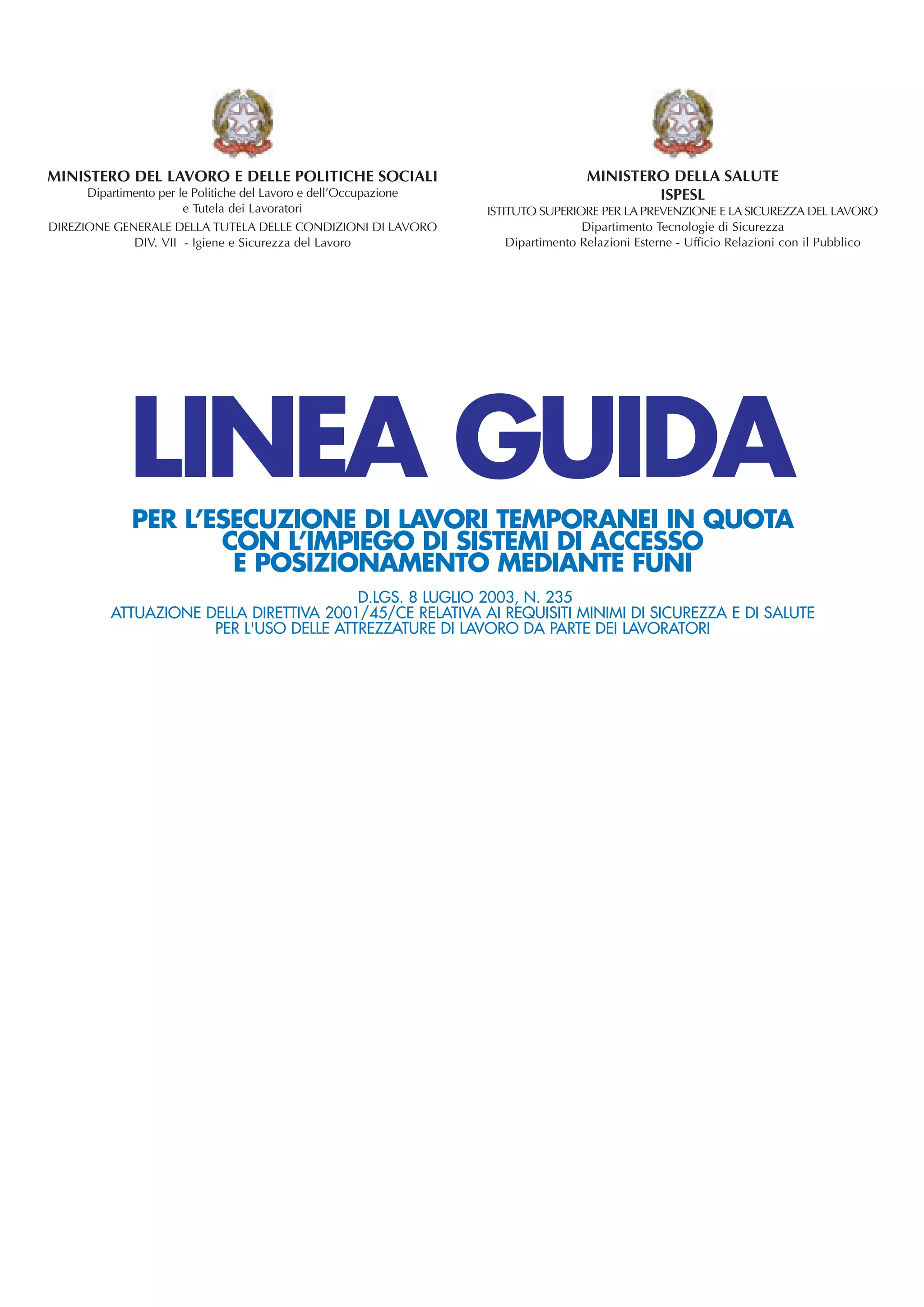Linee Guida Lavori In Quota | PDF